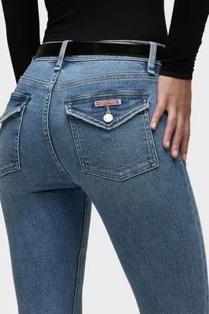 Hudson Jeans Barbara High-rise Bootcut Jeans With Flap Pocket - Reflection