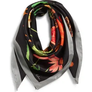 Echo The Botanists Collection Silk Scarf - Black