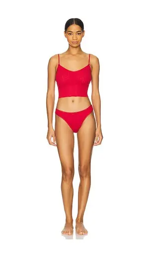 COU COU The High Rise Brief In Red - Cherry Red