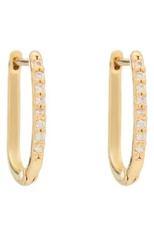 ST. MORAN Cubic Zirconia Pavé Hoop Earrings - Gold