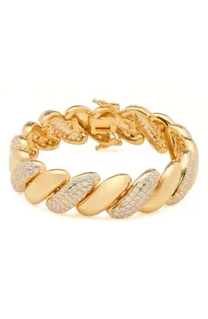 ST. MORAN Pavé Twist Link Bracelet - Gold