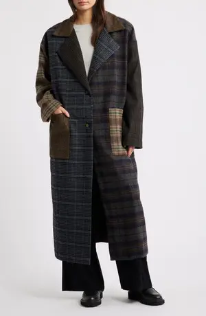 DRESSED IN LALA Longline Plaid Coat