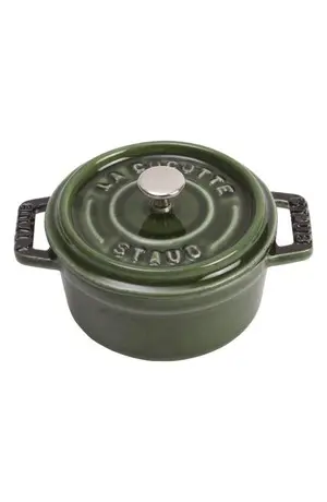 STAUB Cast Iron 0.25-quart Mini Enameled Cast Iron Dutch Oven - Basil
