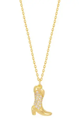 Estée Lauder Cowboy Boot Pavé Pendant Necklace - Silver/gold