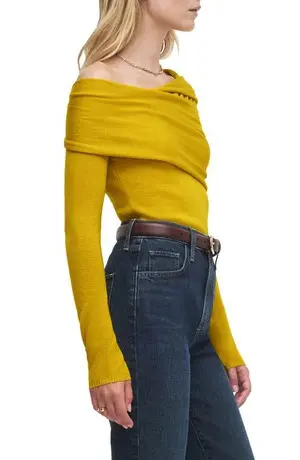 FAVORITE DAUGHTER Charmed One-shoulder Merino Wool Top