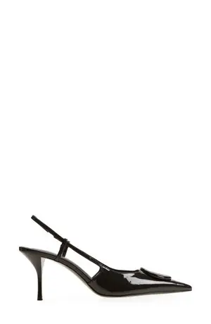 Mango Pointed Toe Slingback Pumps - Chocolate