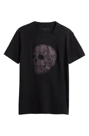 John Varvatos Skull Appliqué Organic Cotton T-shirt