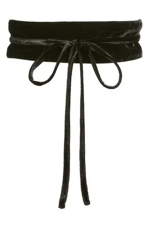 EILEEN FISHER Obi Bow Velvet Belt