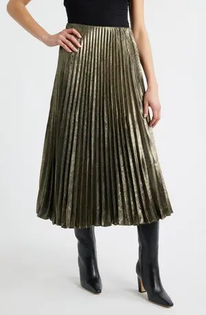 MARGARET O'LEARY Pleated Midi Skirt