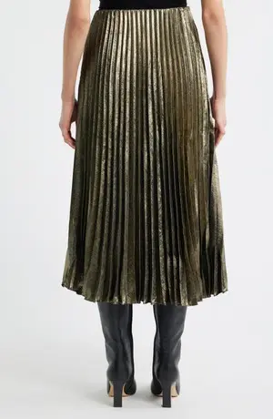 MARGARET O'LEARY Pleated Midi Skirt