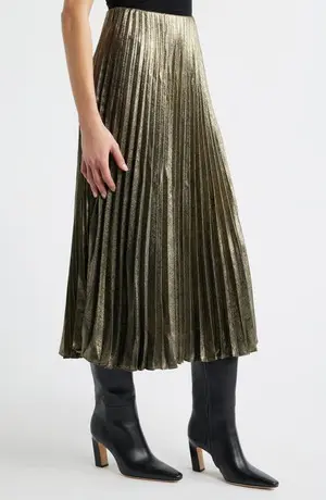 MARGARET O'LEARY Pleated Midi Skirt