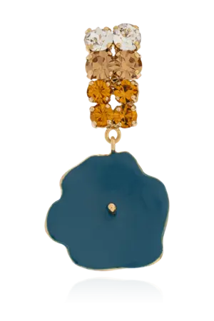 Marni Crystal And Enamel Earrings - Blue