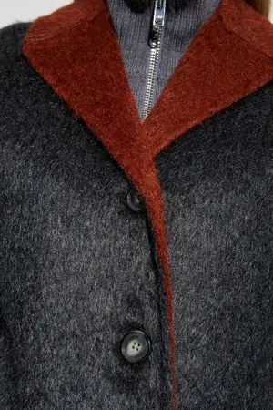 Marni Mohair-finished Overcoat - Grey