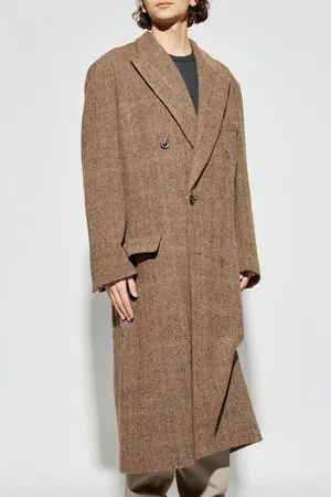 MAISON MARGIELA Double-breasted Herringbone Wool Coat