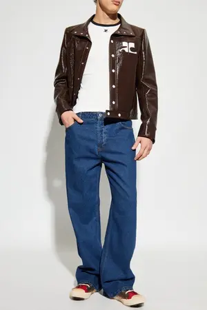 COURREGES Logo Lacquered Jacket - Brown