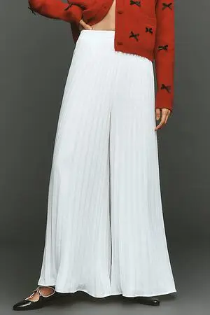 BLITHE Pleated Wide-leg Pants - White
