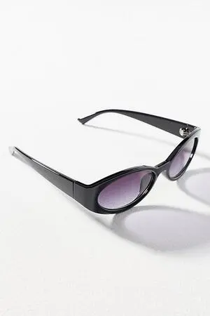 REALITY EYEWEAR Slim Wrapped Oval Sunglasses