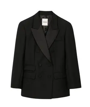 Sandro Tuxedo Jacket With Satin Collar - Black