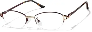 Zenni Zenni Half Rim Oval Eyeglasses Brown