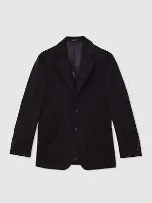 REISS Pensa Atelier Cashmere Single-breasted Blazer - Navy