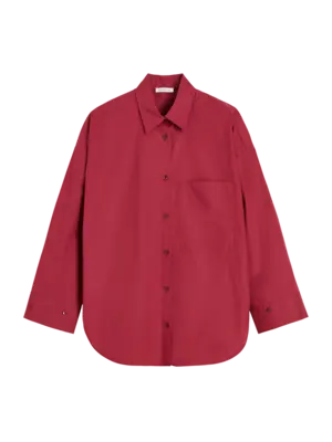 BY MALENE BIRGER Derris Organic Cotton Shirt Cabernet
