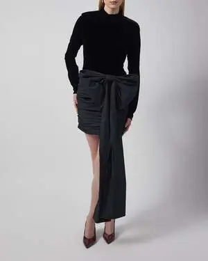 ROTATE BY BIRGER CHRISTENSEN Velvet Bow Mini Dress
