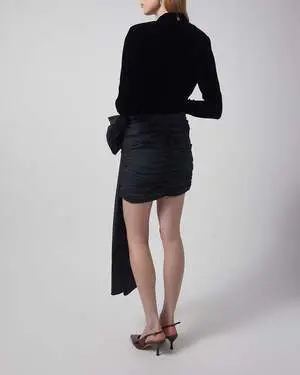 ROTATE BY BIRGER CHRISTENSEN Velvet Bow Mini Dress