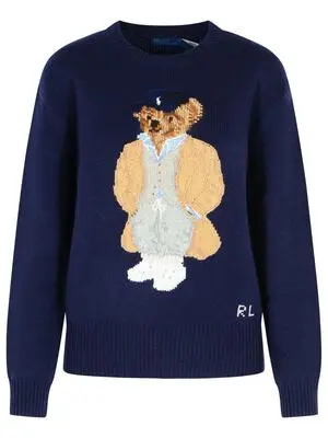 Ralph Lauren Sweater In Wool And Cashmere - Navy