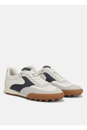 Vince Silverlake Suede & Leather Trainer - Silver