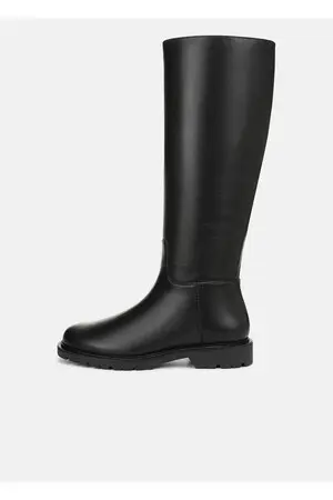 Vince Sibelle Leather Wide-calf Riding Boots - Black