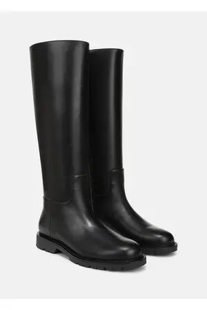 Vince Sibelle Leather Wide-calf Riding Boots - Black