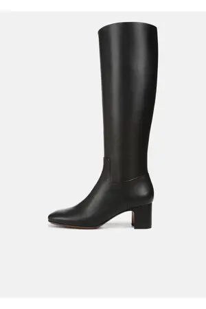 Vince Kellan Leather Knee Boots - Black