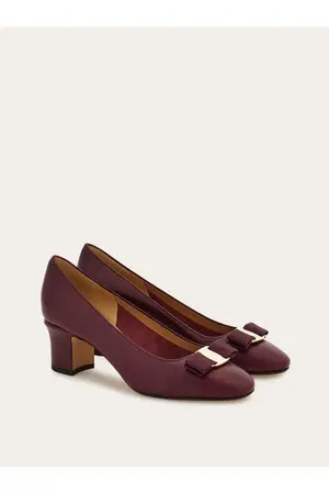 FERRAGAMO Vara Bow Block Heel Pump - Red