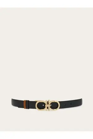 FERRAGAMO Reversible Gancini Belt - Black