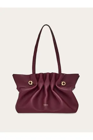 FERRAGAMO Shoulder Bag With Gancini Pin - Red