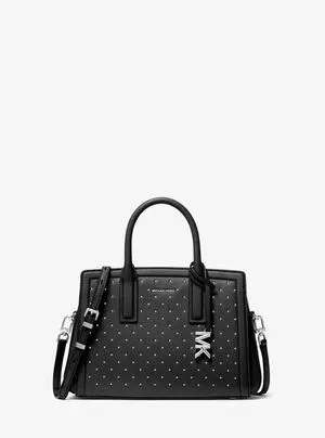 Michael Kors Laila Small Studded Leather Satchel - Black