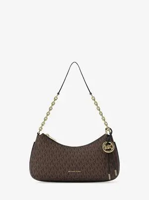 Michael Kors Nolita Medium Signature Logo Chain Pochette - Brown