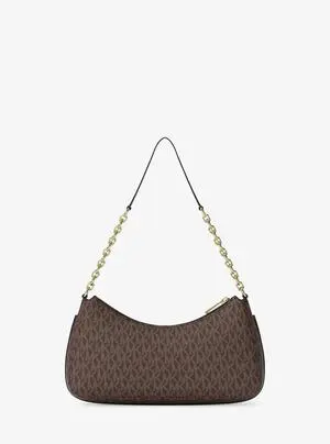 Michael Kors Nolita Medium Signature Logo Chain Pochette - Brown