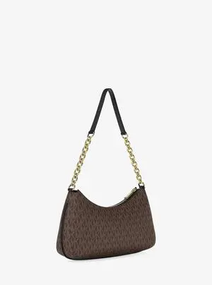 Michael Kors Nolita Medium Signature Logo Chain Pochette - Brown