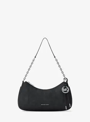Michael Kors Nolita Medium Nubuck Chain Pochette Black