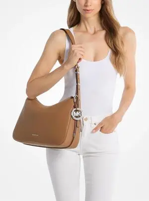 Michael Kors Nolita Medium Pebbled Leather Shoulder Bag - Brown