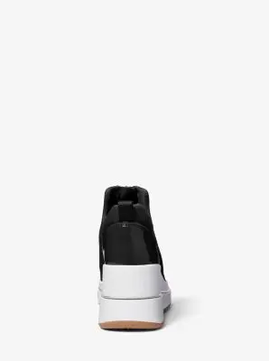 Michael Kors Emmy Mesh Zip-up Wedge Trainer - Black