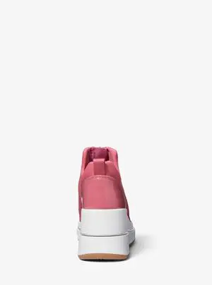 Michael Kors Emmy Mesh Zip-up Wedge Trainers - Pink