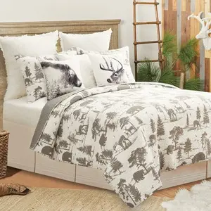 C&F HOME Henderson Hideaway Cotton Quilt Set Reversible And Machine Washable - Beige