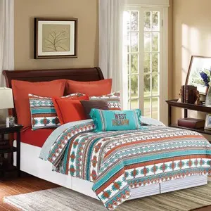 C&F HOME Aqua Valley Cotton Quilt Set Reversible And Machine Washable - Orange