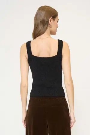 Central Park West Ember Chenille Button Up Tank