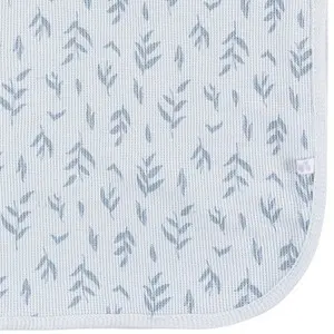 JUST BORN Tan Cotton Blankets 2-pack Set - Blue Leaf