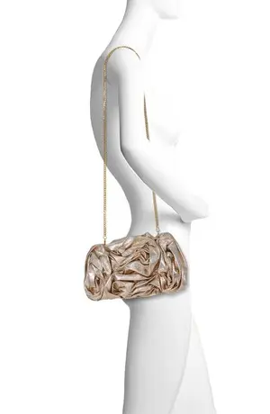 Badgley Mischka Metallic Rosette Clutch