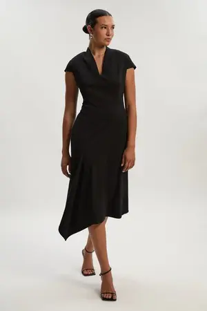 Karen Millen Ponte V-neck Midi Dress