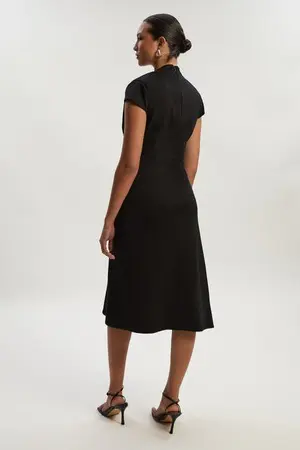 Karen Millen Ponte V-neck Midi Dress